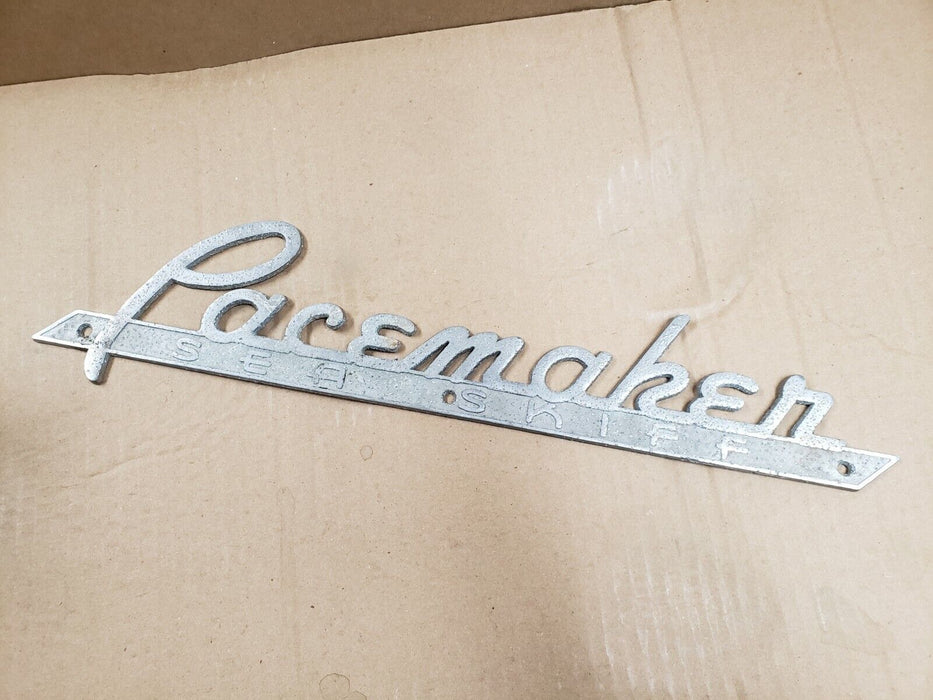 Vintage PACEMAKER SEA SKIFF Emblem Badge Script for Boat Yacht Cruiser ...